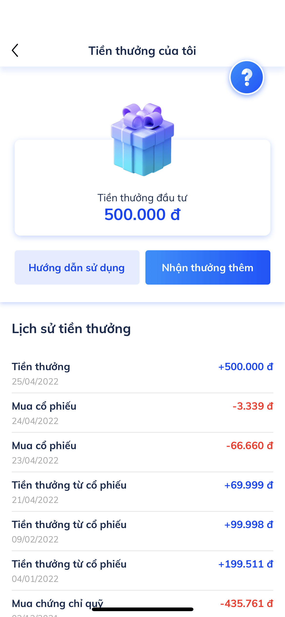 Hướng dẫn sử dụng tiền thưởng để đầu tư các sản phẩm của app Infina